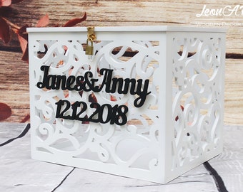 Lockable Personalized Wedding Card Box BIG Size-keepsake Box | Etsy