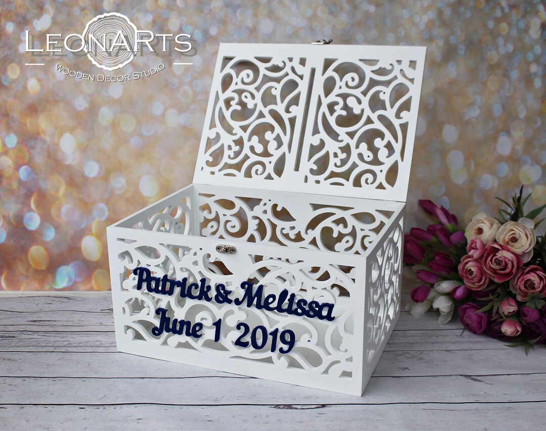 Personalized Wedding Card Money Box With Slot-wedding Card Holder With ...