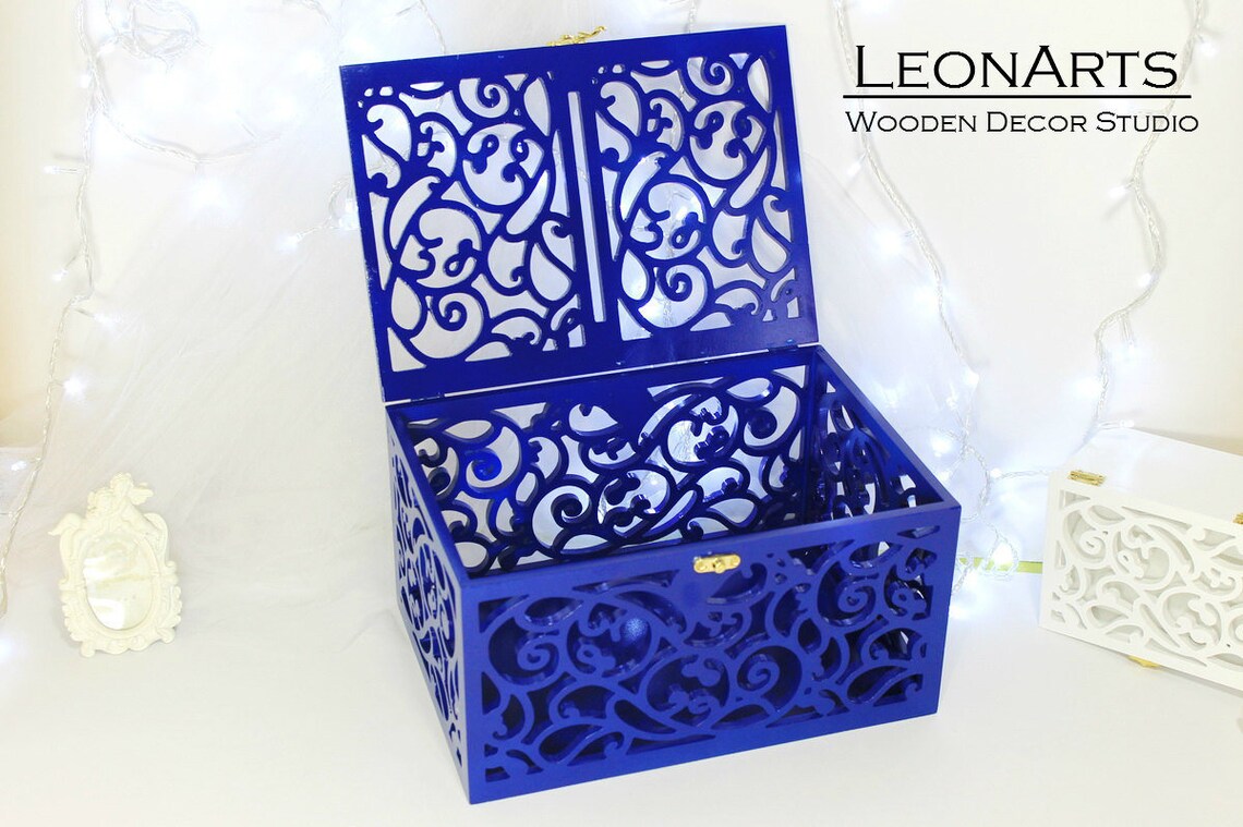 Wedding Card Box in Royal Blue-wedding Gift-plywood - Etsy