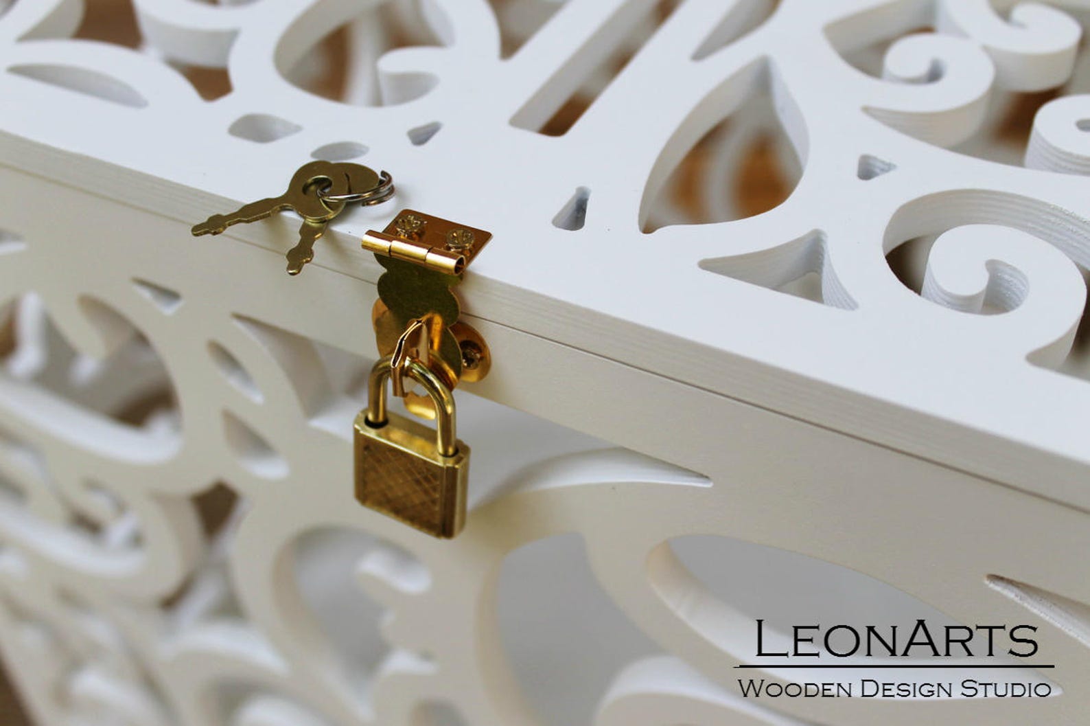 Lockable Wedding Card Box-white Keepsake Box With - Etsy