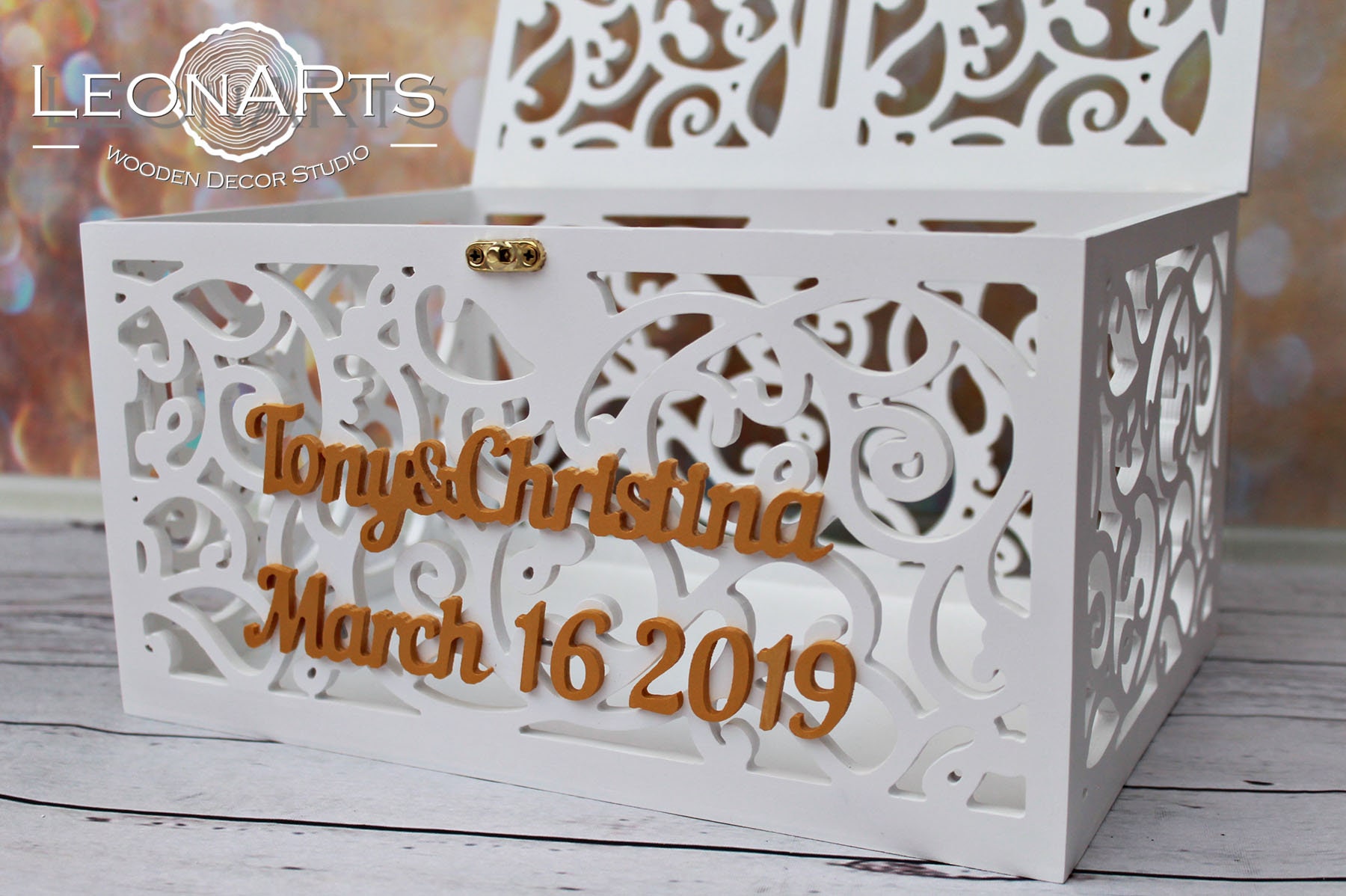 Personalized Wedding Card Money Box With Slot-wedding Card Holder With ...