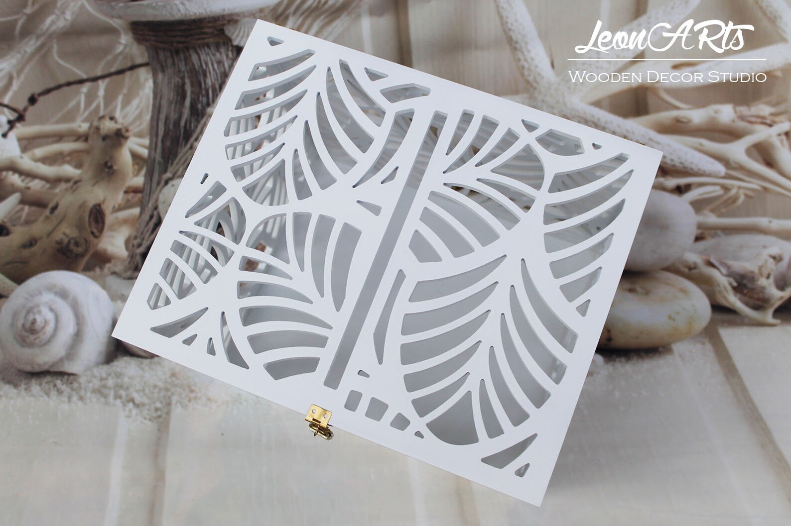 Palm Leaves Wedding Card Box&ring Box-palm Fronds Wedding Set-tropical ...