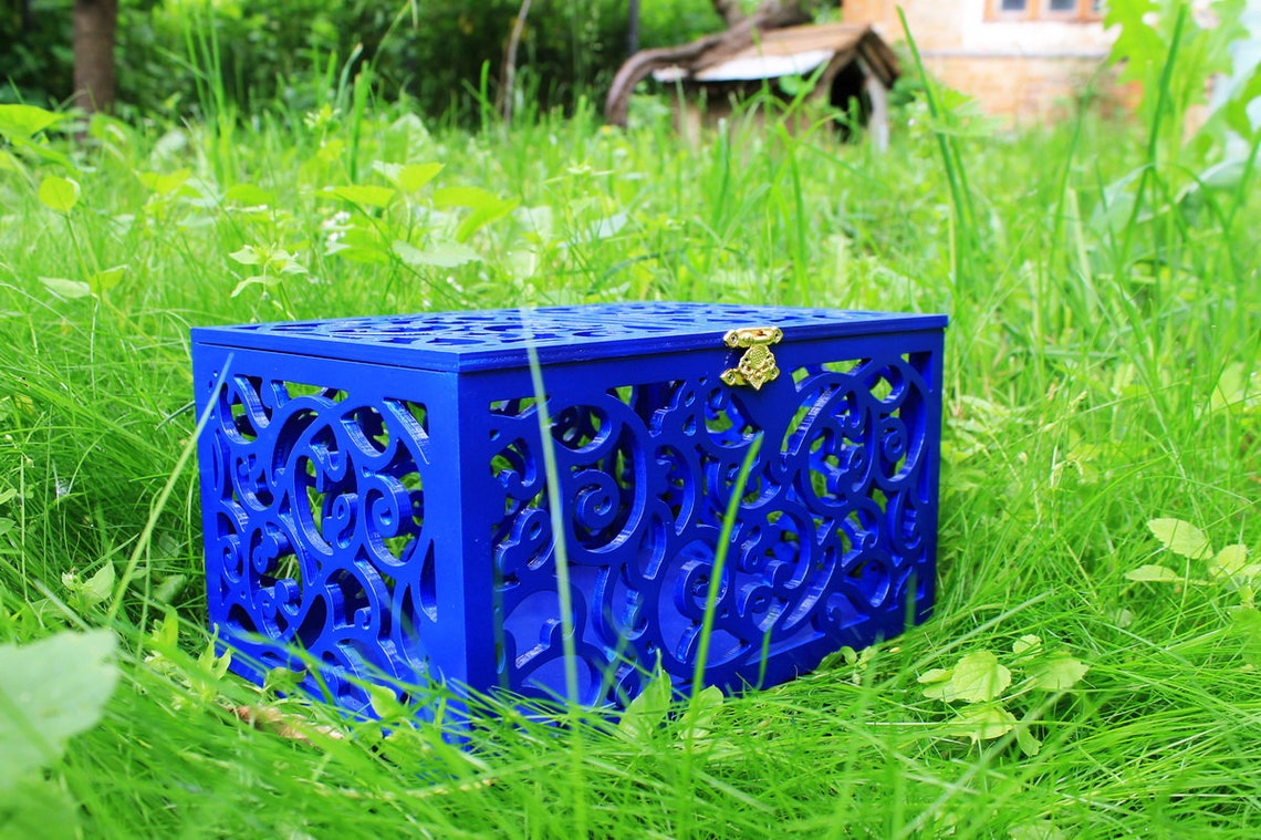 Wedding Card Box in Royal Blue-wedding Gift-plywood - Etsy