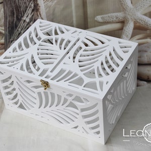 Palm Leaves Wedding Card Box - Palm Fronds Money Box - Tropical Beach ...