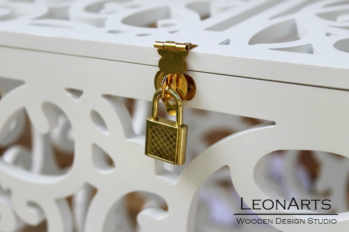 Lockable Wedding Card Box-white Keepsake Box With - Etsy