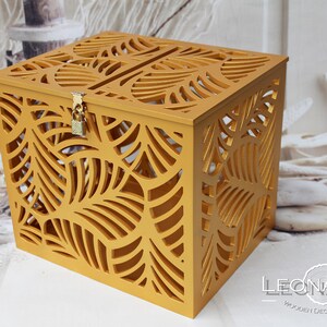Gold Palm Leaves Wedding Card Box-palm Fronds Wedding Money Box ...