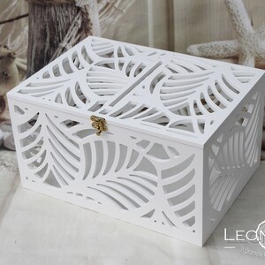 Palm Leaves Wedding Card Box - Palm Fronds Money Box - Tropical Beach ...