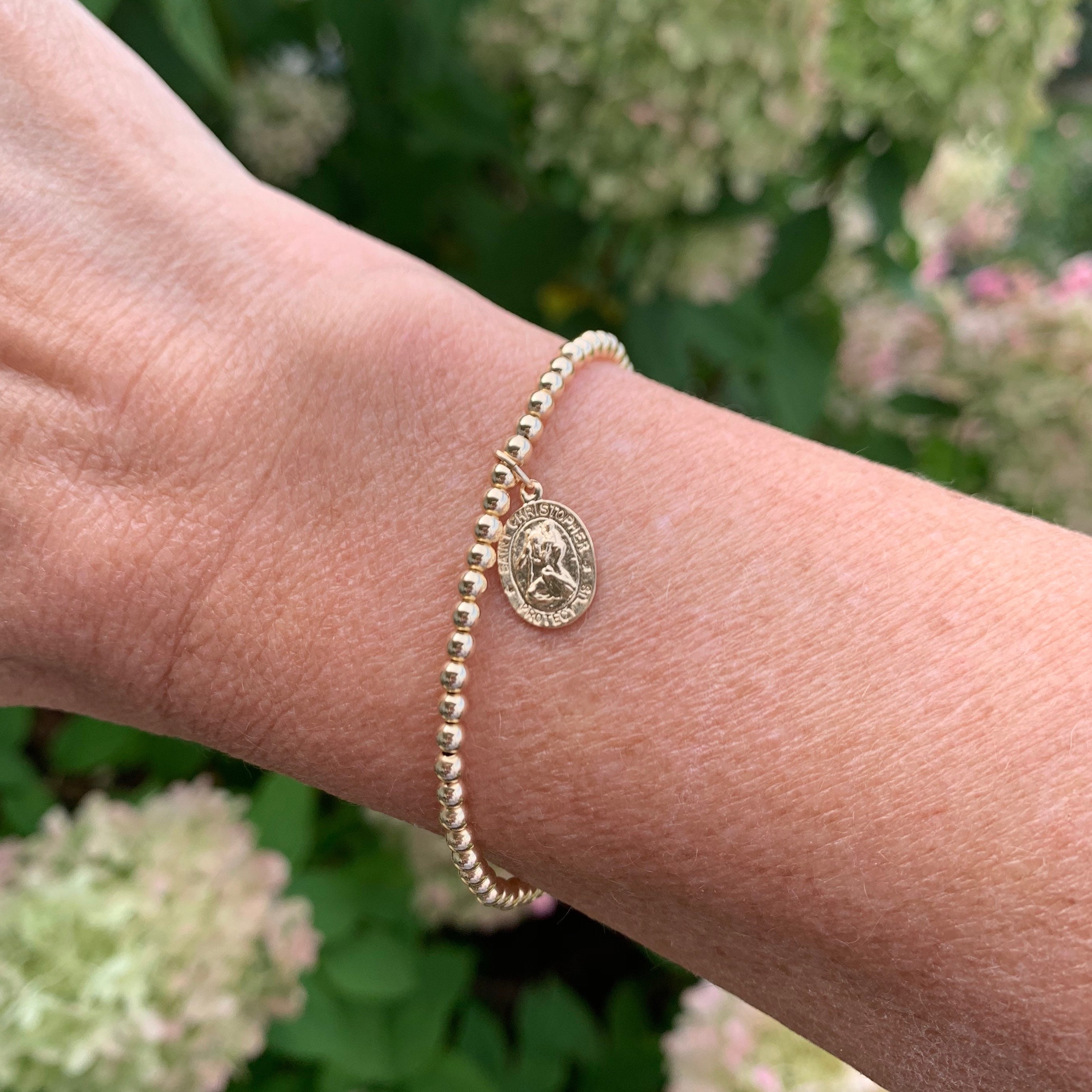 Saint Christopher Bracelet 14K Gold Filled St Christopher Bracelet for ...