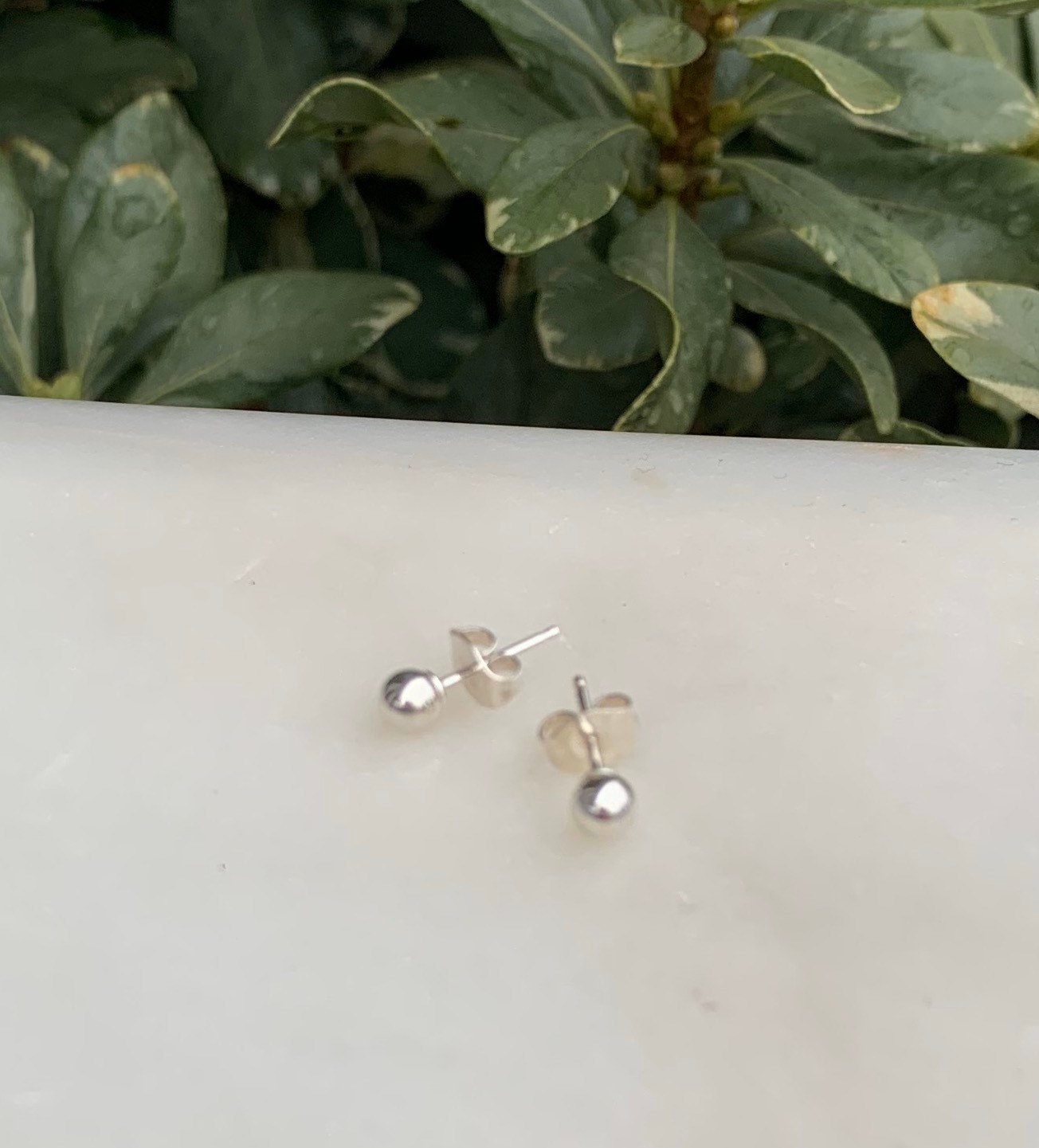 Sterling Silver Bead Earrings Silver Ball Earrings Silver | Etsy