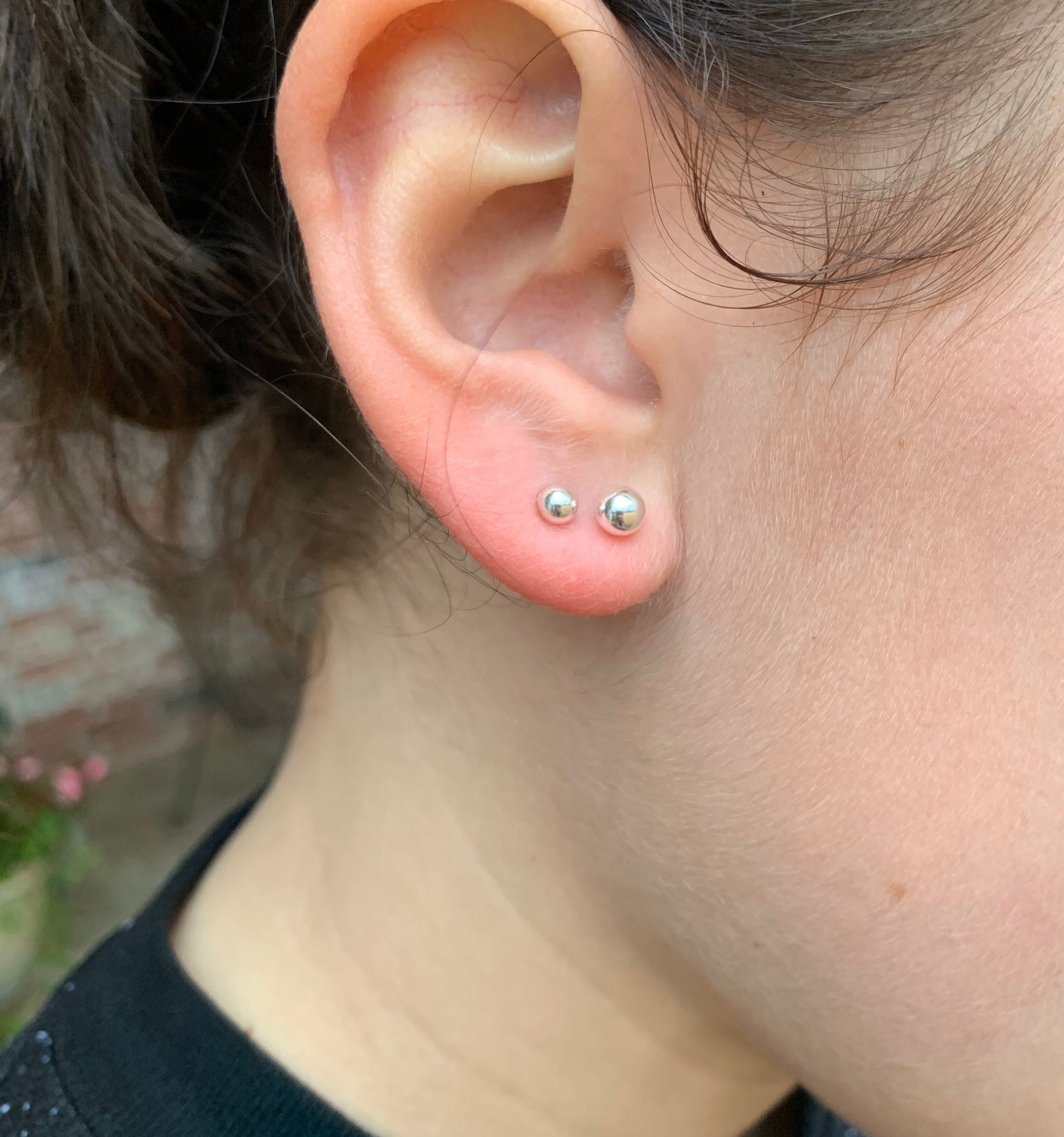 Sterling Silver Bead Earrings Silver Ball Earrings Silver | Etsy