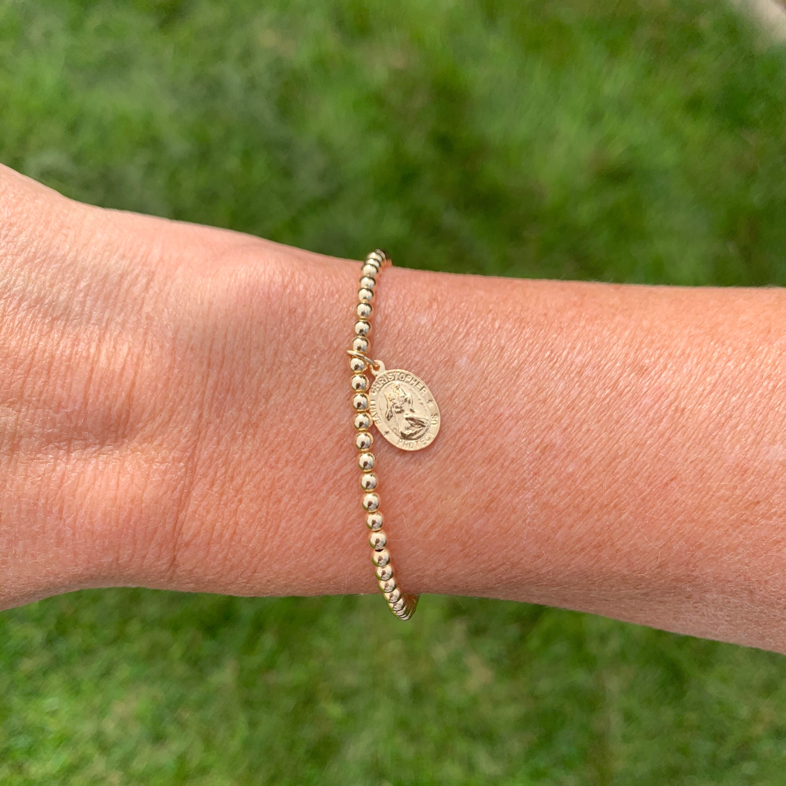 Saint Christopher Bracelet 14K Gold Filled St Christopher Bracelet for ...