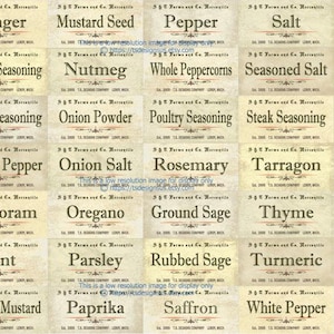 62 Vintage Spice Label Set Hardcopy- Spice Labels, Antique Decor ...