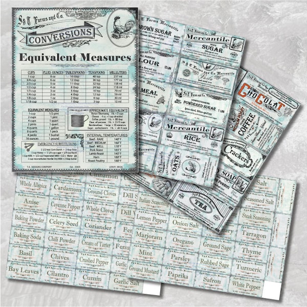 Farmhouse Pantry Labels - Etsy