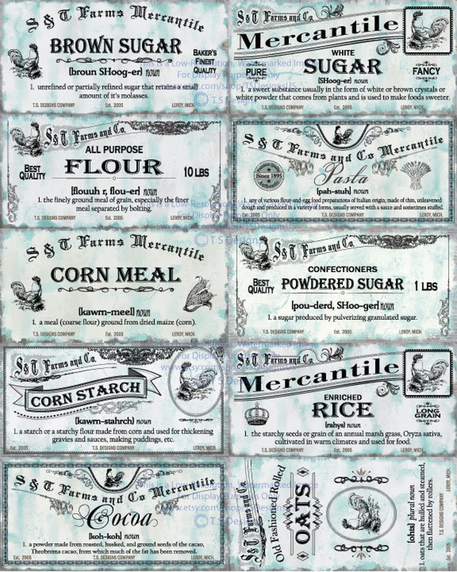 Shabby Chic Canister Labels Set Instant Download- Antique Decor ...