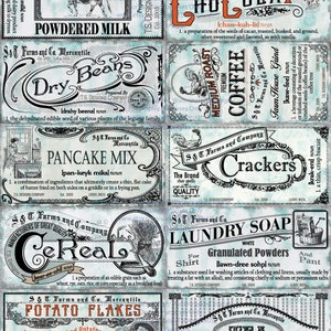 Shabby Chic Pantry Labels Collection Instant Download- Antique Decor ...