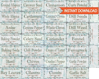 62 Vintage Spice Label Set Hardcopy Spice Labels Antique | Etsy