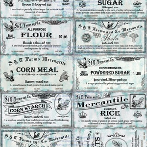 Shabby Chic Pantry Labels Collection Hardcopy- Antique Decor, Farmhouse ...