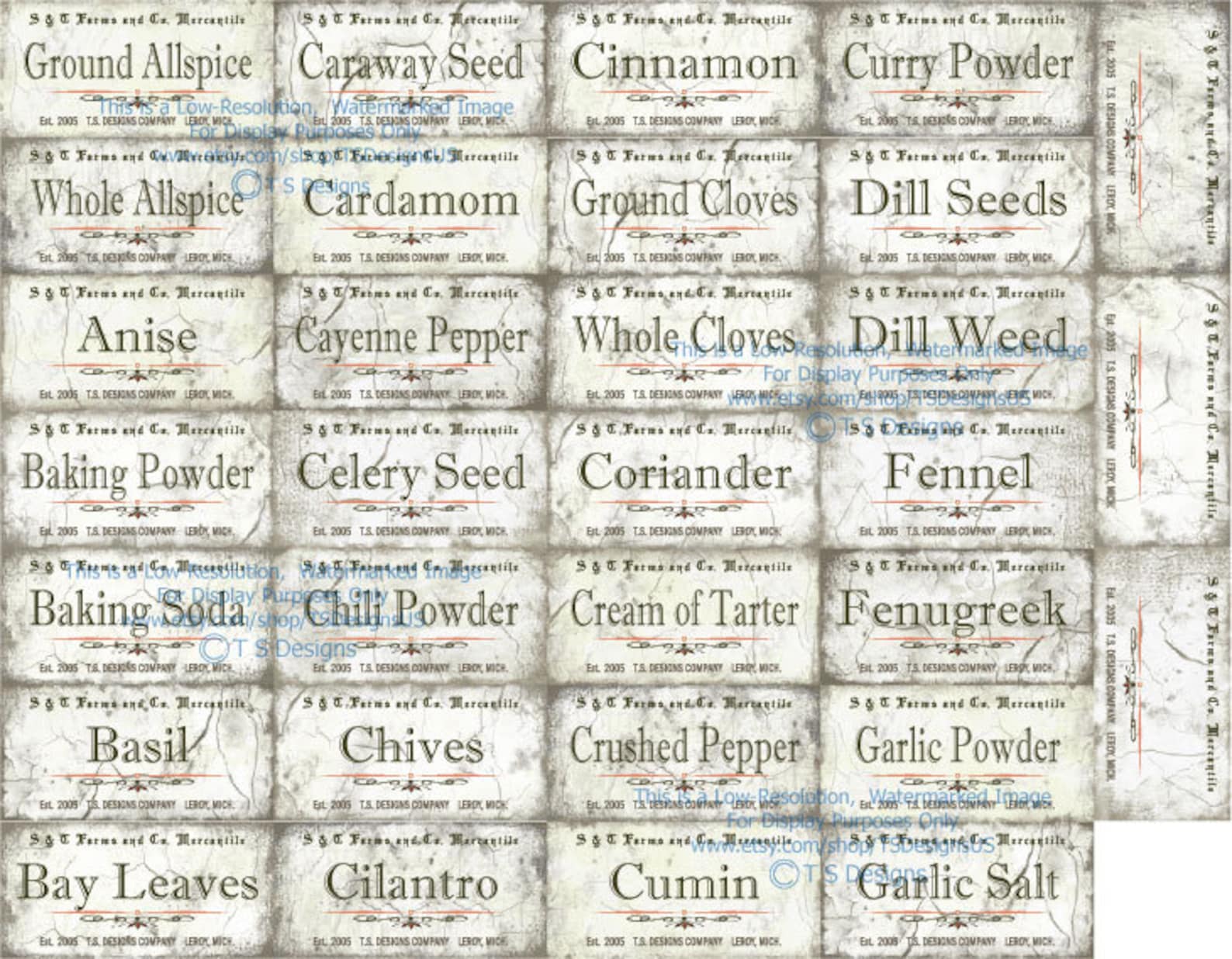 Distressed Vintage Pantry Labels Collection Hardcopy Antique - Etsy