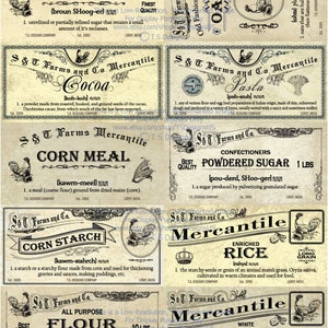 Vintage Pantry Label Set 1- Antique Decor - Etsy