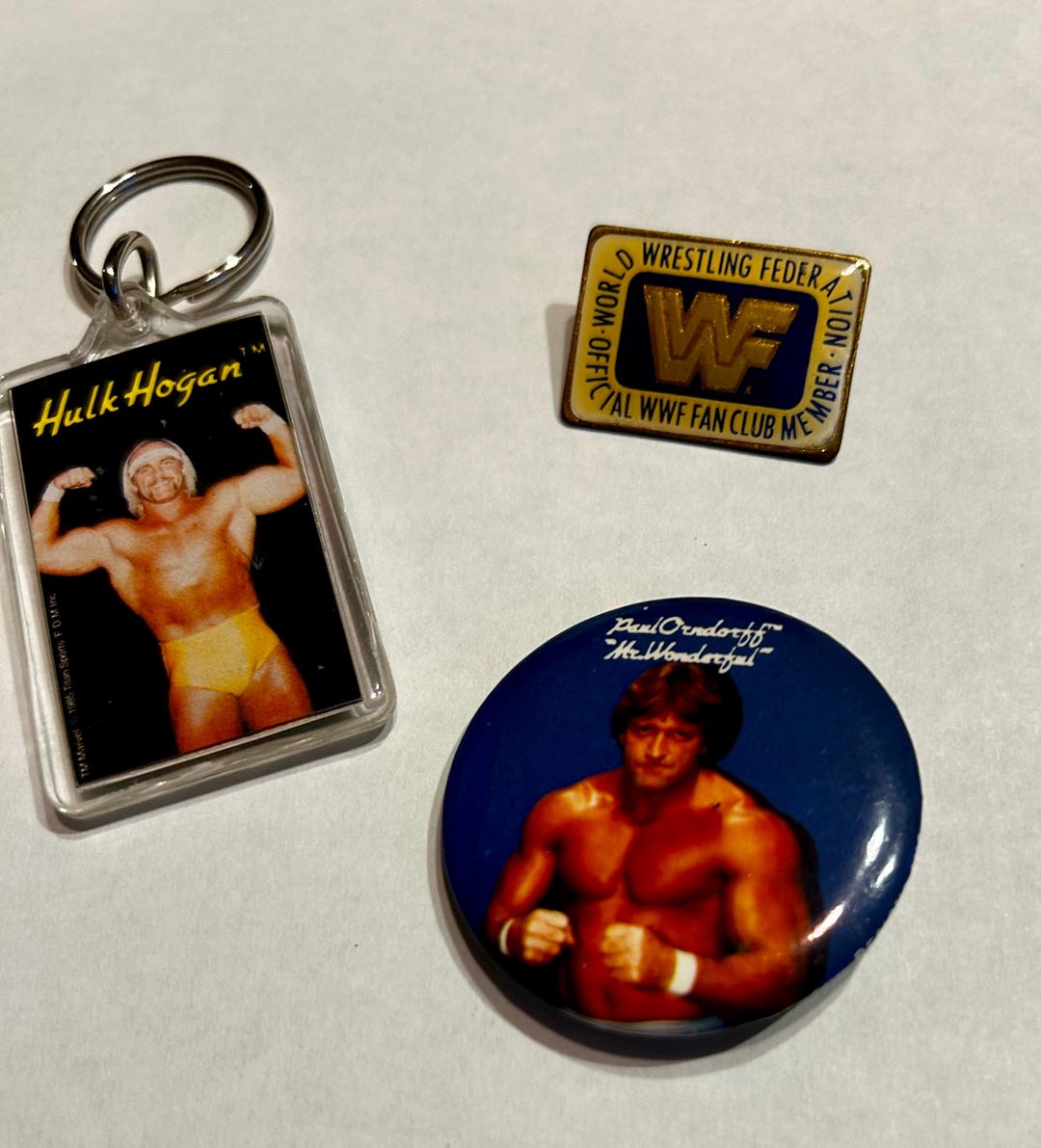 Collectible 1980's WWF Fan Club Pin, Titan Sport Mr. Wonderful Pin and ...
