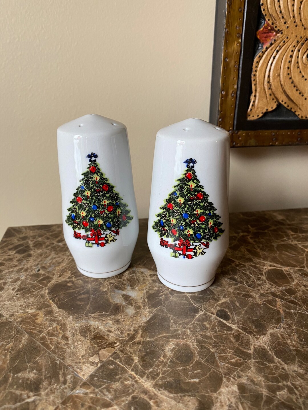 Vintage Christmas Tree Salt and Pepper Shaker Set, These Shakers Have ...