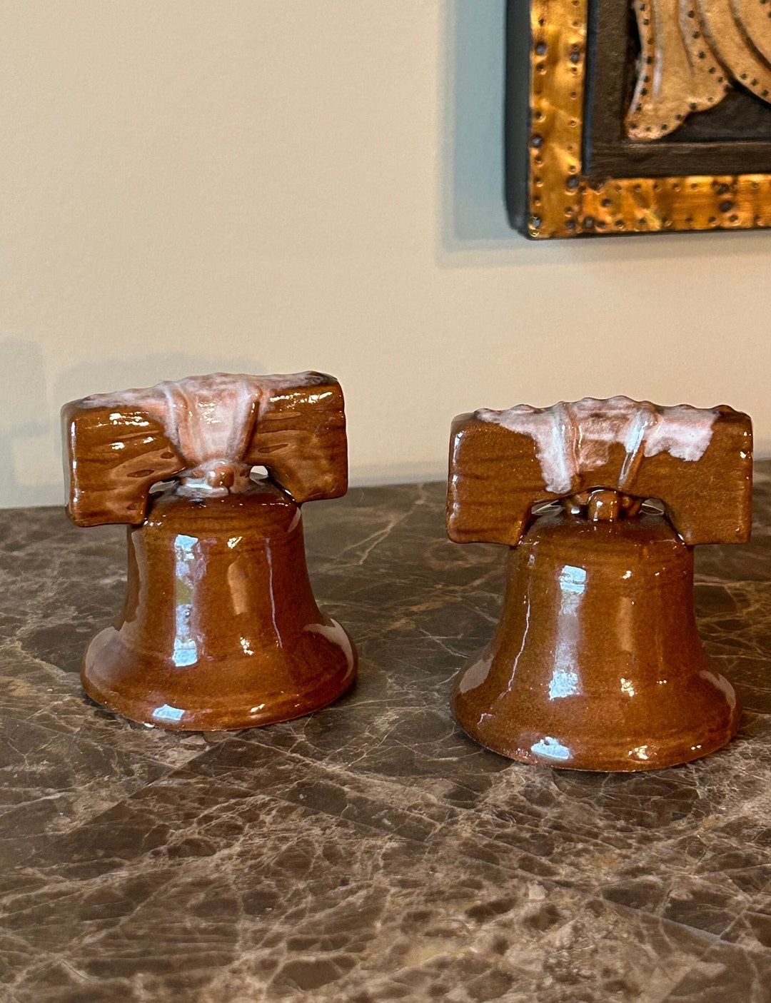 Vintage Liberty Bell Salt and Pepper Shakers, Collectible Mid ...