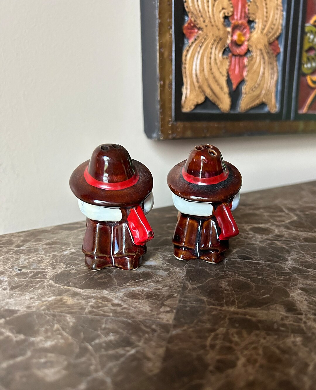 Vintage Sleeping Mexican Salt and Pepper Shakers, Siesta Sombrero Set ...