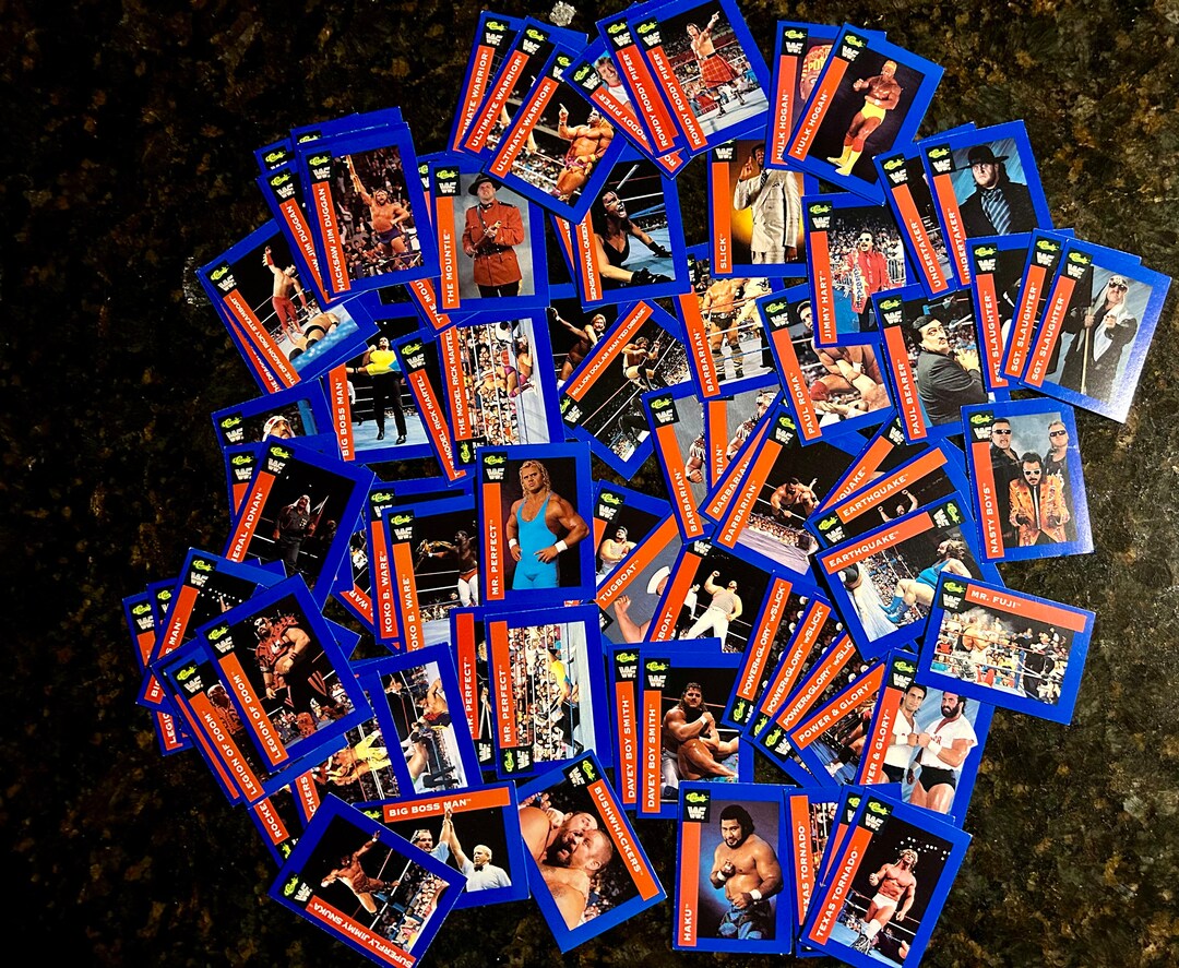 Vintage Wrestling 1991 Classic WWF Trading Cards, Set of 85 Assorted Wrestlers, Hulk Hogan ...