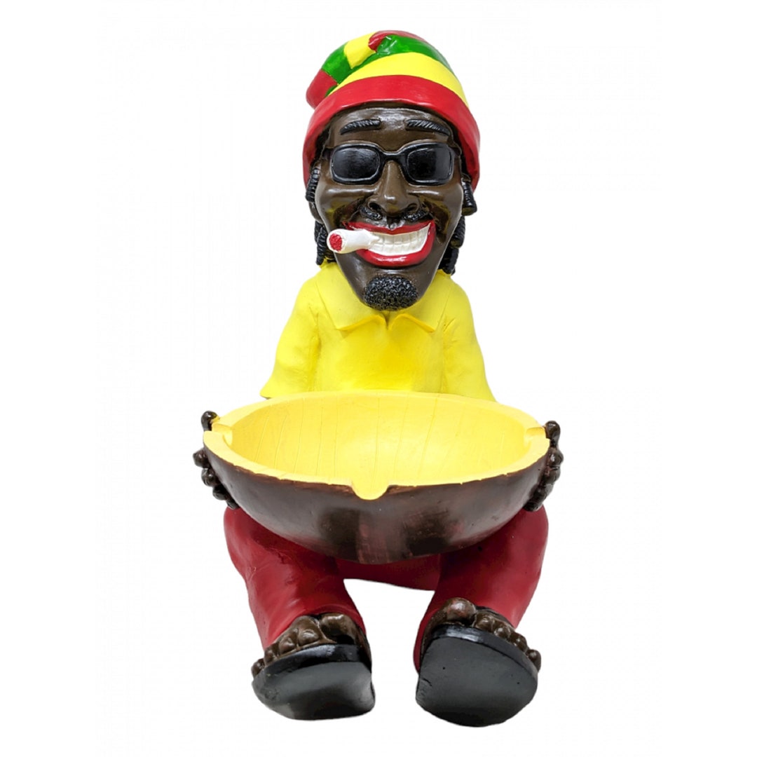 17" Rasta Jamaican Man Holding Large Round Bowl Polyresin Ashtray J3 - Etsy