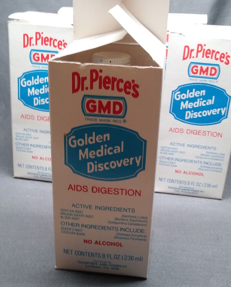 Rare Vintage Bottles With Metal Lids and Boxes Dr.pierce Golden Medical ...