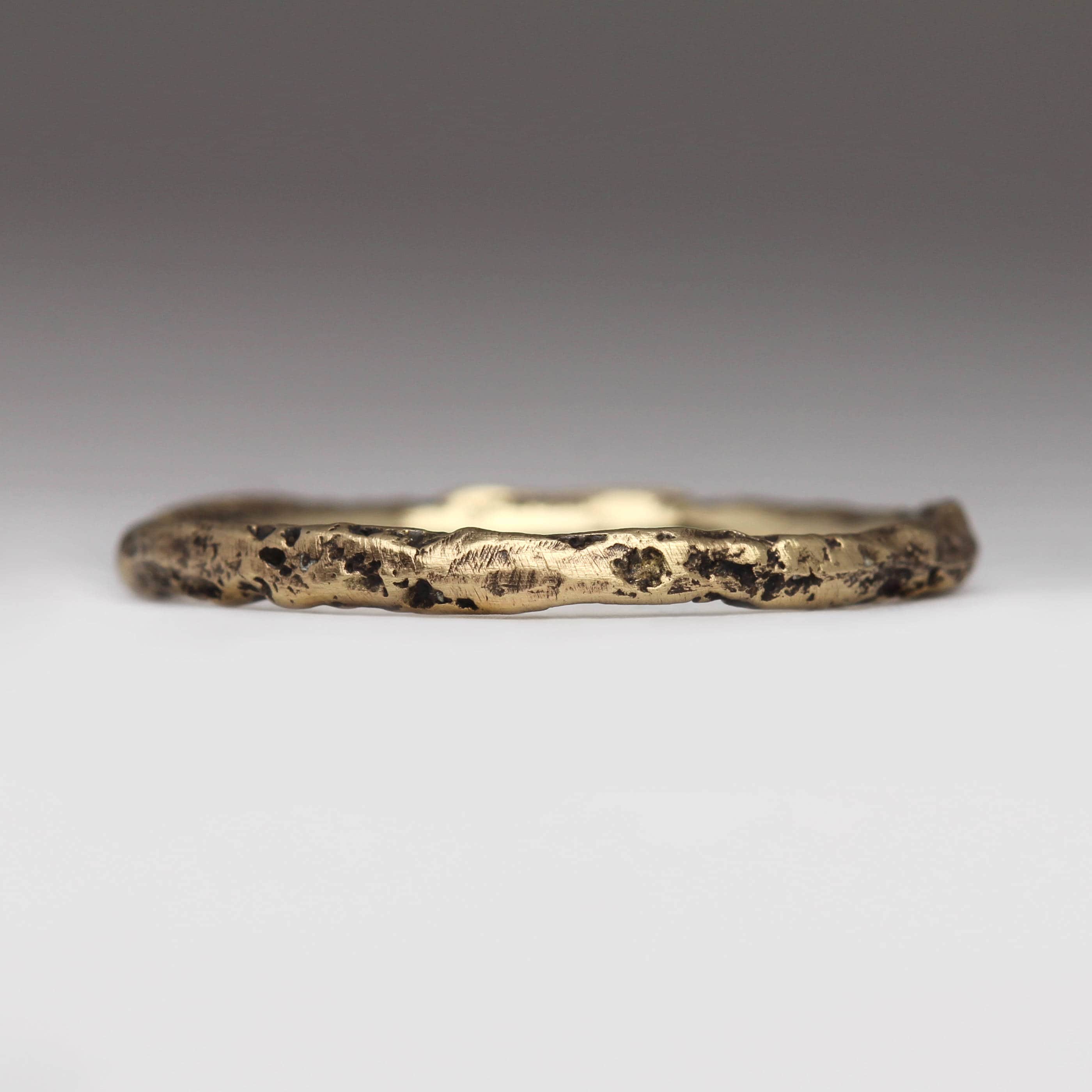 Dainty Textured Ring, 1.8mm Sandcast Ring 9ct Gold, Delicate Organic ...