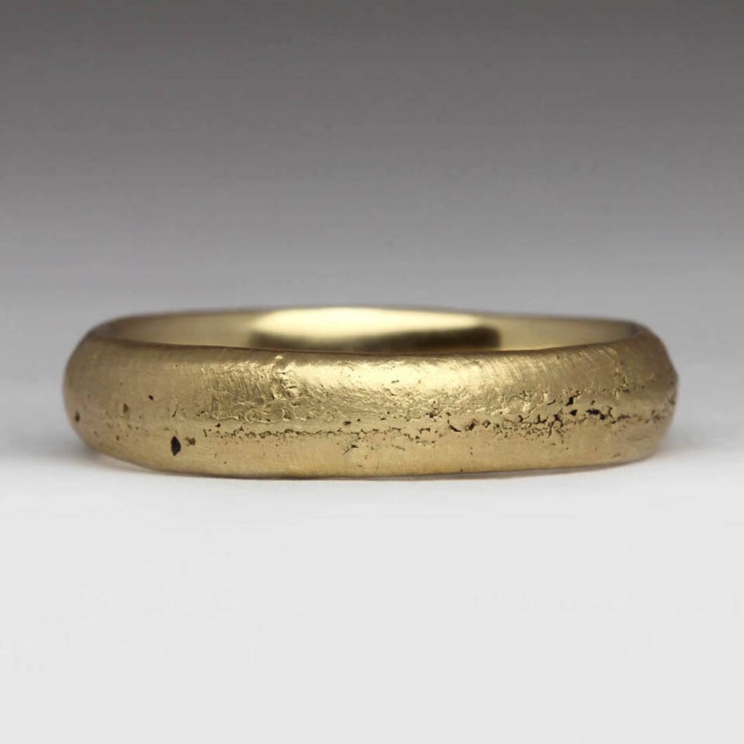 5mm 9ct Yellow Gold Sandcast Ring - Cast in Beach Sand - Choose Your ...
