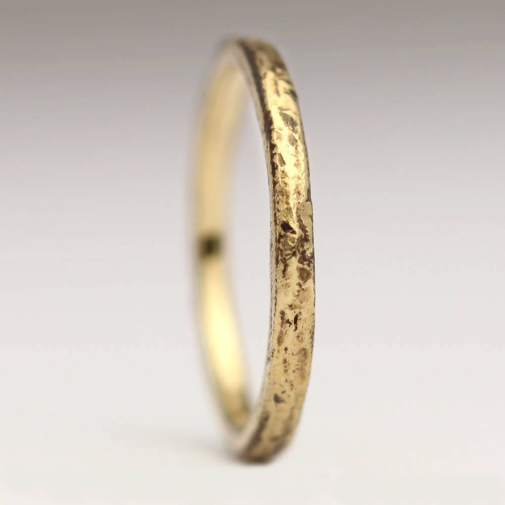 Solid 9K Gold Stacker Ring Organic Natural Stacking Ring - Etsy