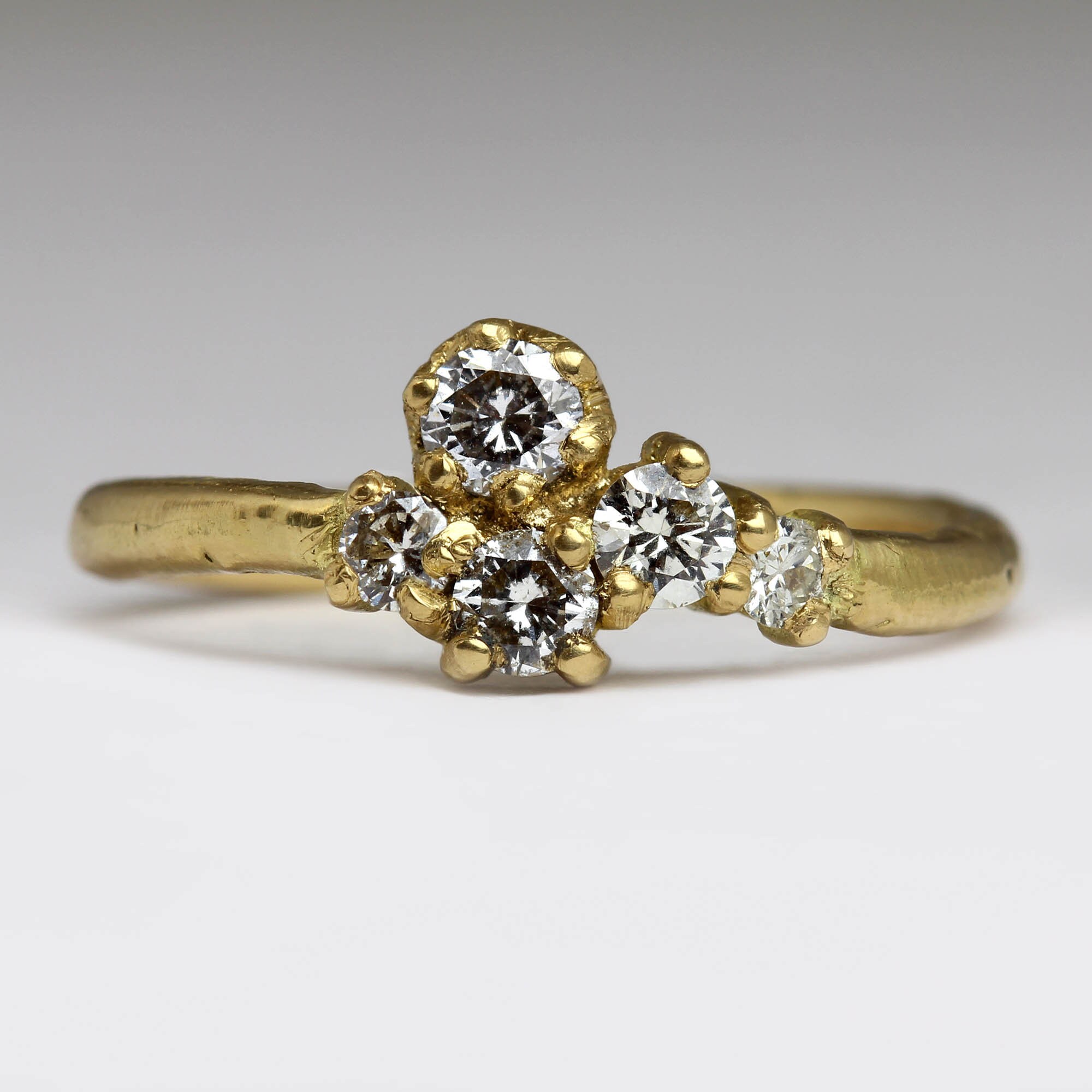 Diamond Cluster Ring / Contemporary Engagement Ring / Ethical - Etsy