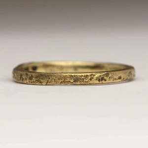 Solid 18ct Gold Rustic Stacking Rings, Sand Textured Skinny Rings ...