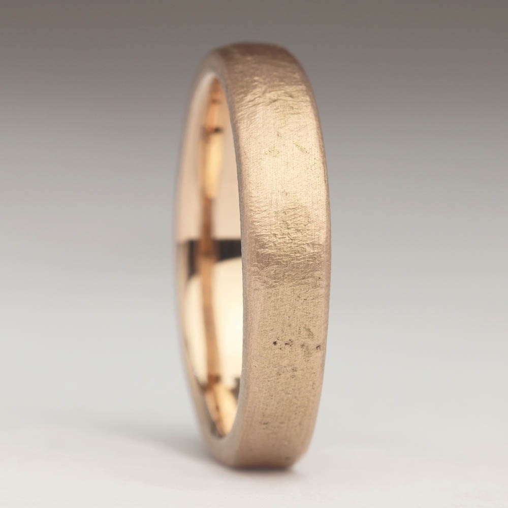 18ct Rose Gold Wedding Ring Sandcast Ring Irregular Organic | Etsy