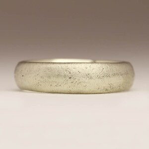 6mm 9ct White Gold Ring, Sandcast Wedding Ring, Chunky Rustic Jewellery ...
