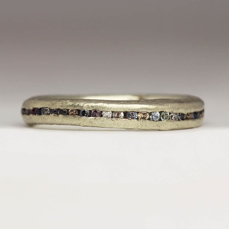 Alternative Eternity Ring, 9ct White Gold Misty Ring, Diamond + Ethical ...