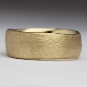 Chunky 8mm Solid 14ct Yellow Gold Ring, Rustic Mens Ring, Manly ...