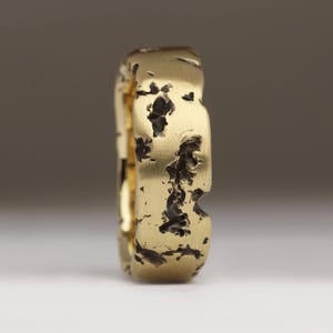 Solid Gold Rock Ring, Unique 9k Yellow Gold Ring, Textured Gold, Man ...