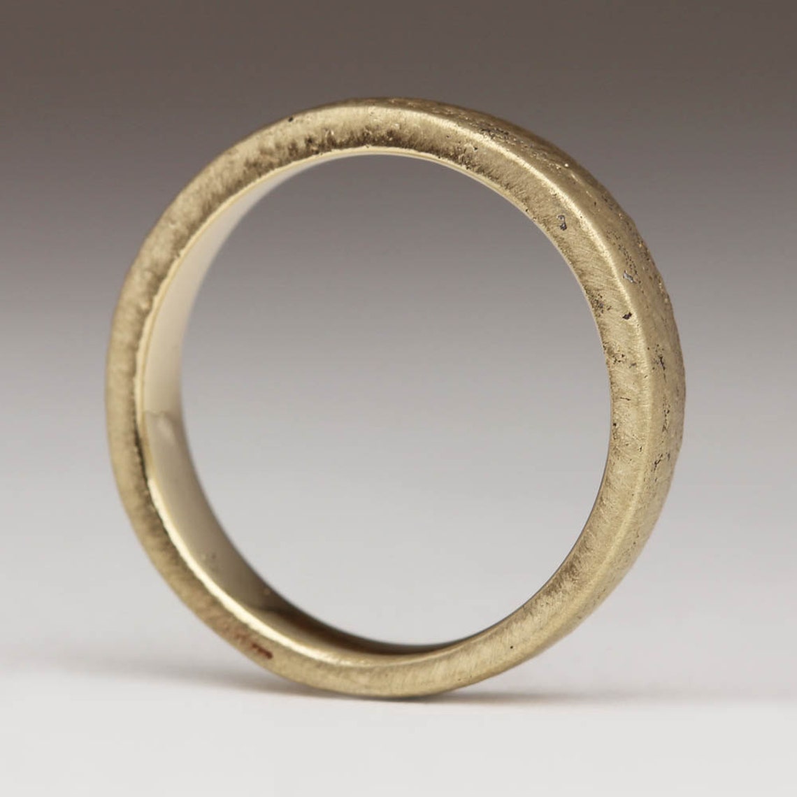 4mm Flat 9ct Gold Ring, Ancient Style Ring, Rugged Jewellery, Matte ...