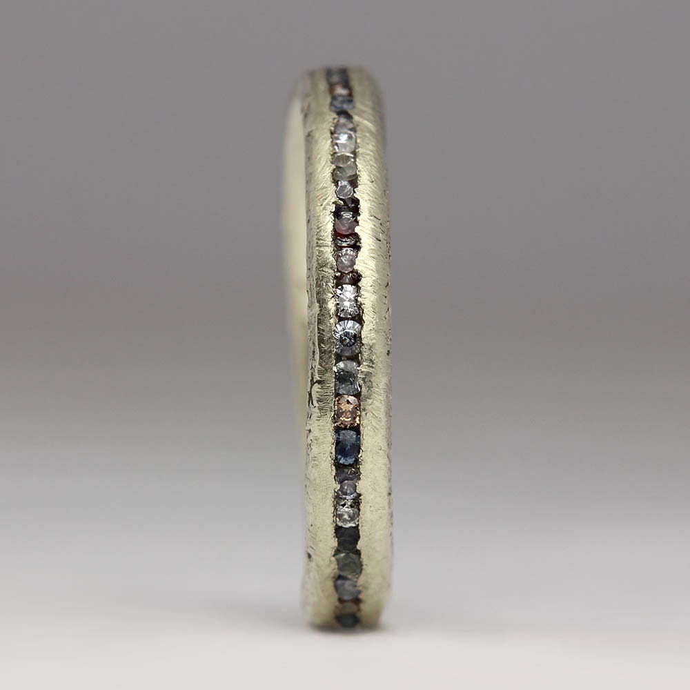 Alternative Eternity Ring 9ct White Gold Misty Ring Diamond | Etsy