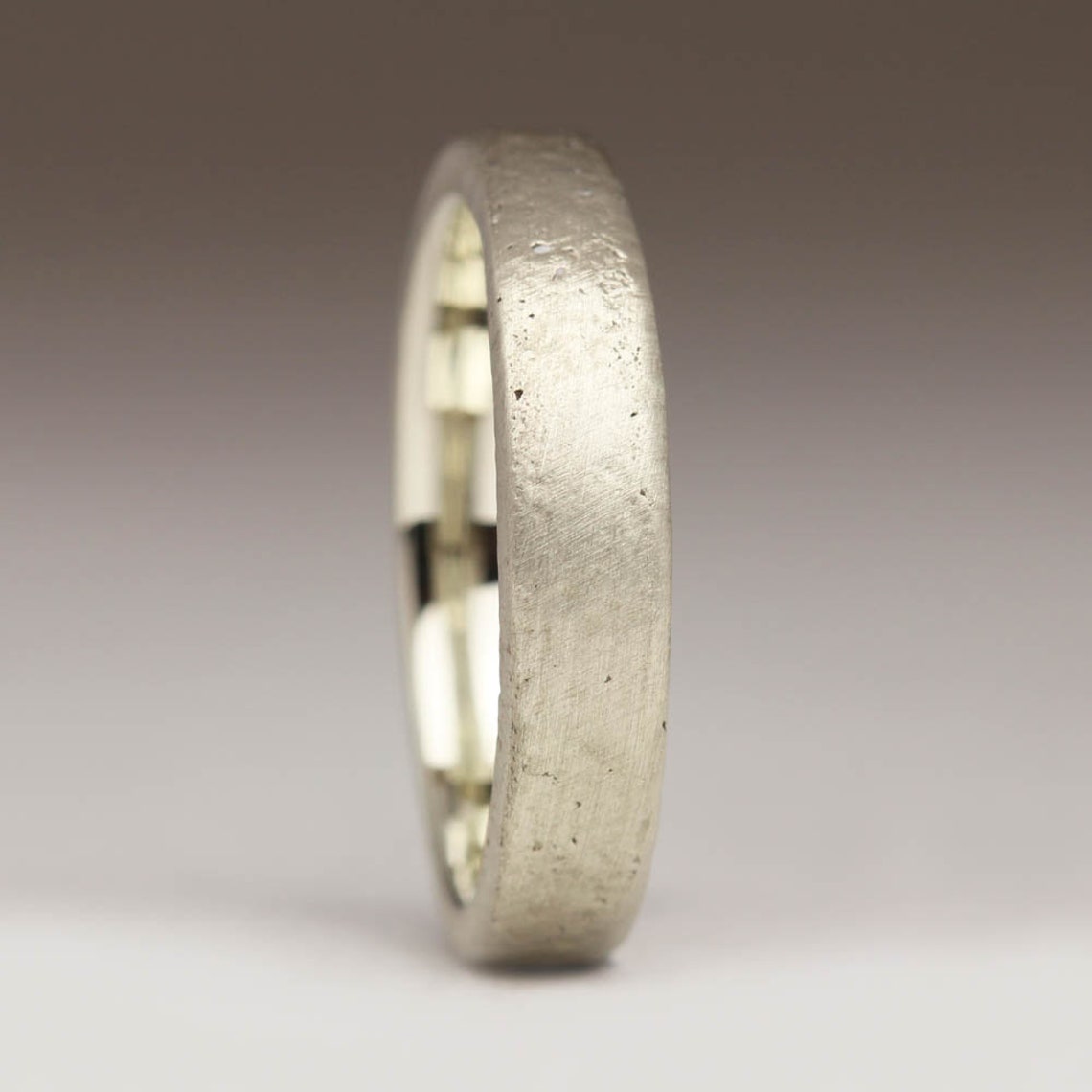 Flat 5mm 9ct White Gold Ring Natural White Gold Unplated - Etsy