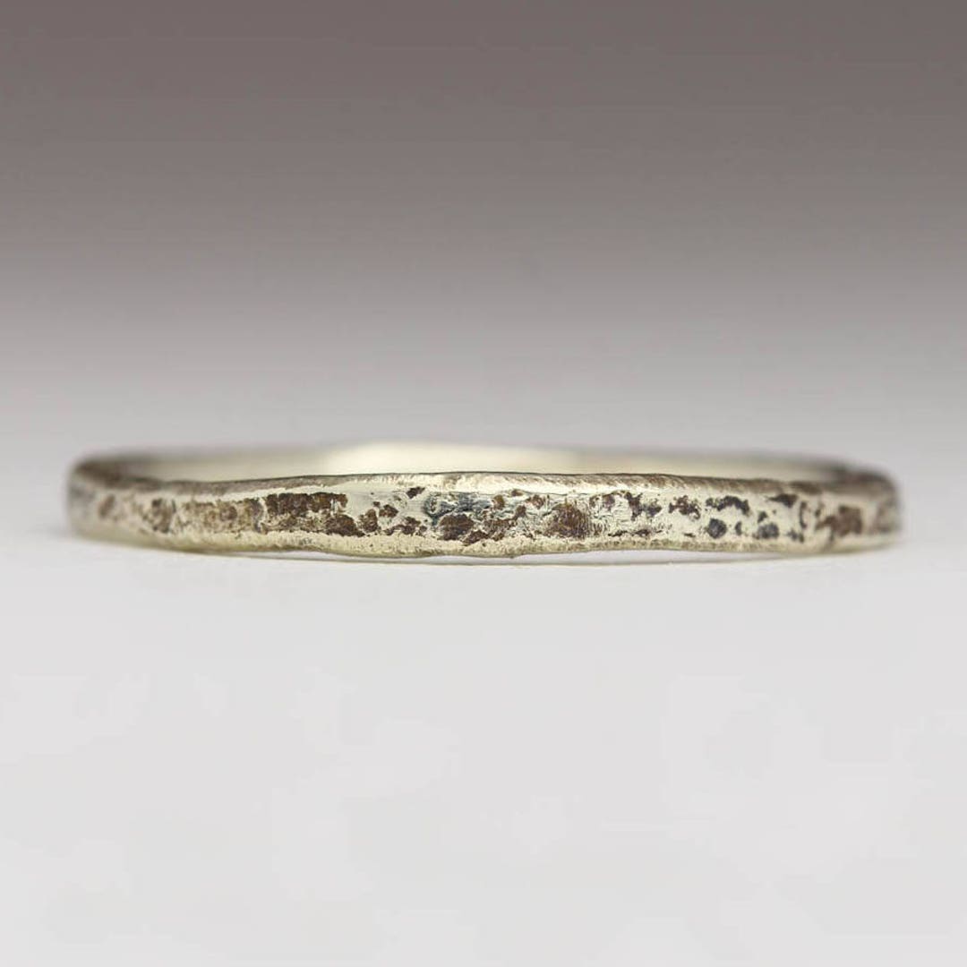 White Gold Stacking Ring, Skinny 9ct White Gold Ring, Flat Stacker Ring ...