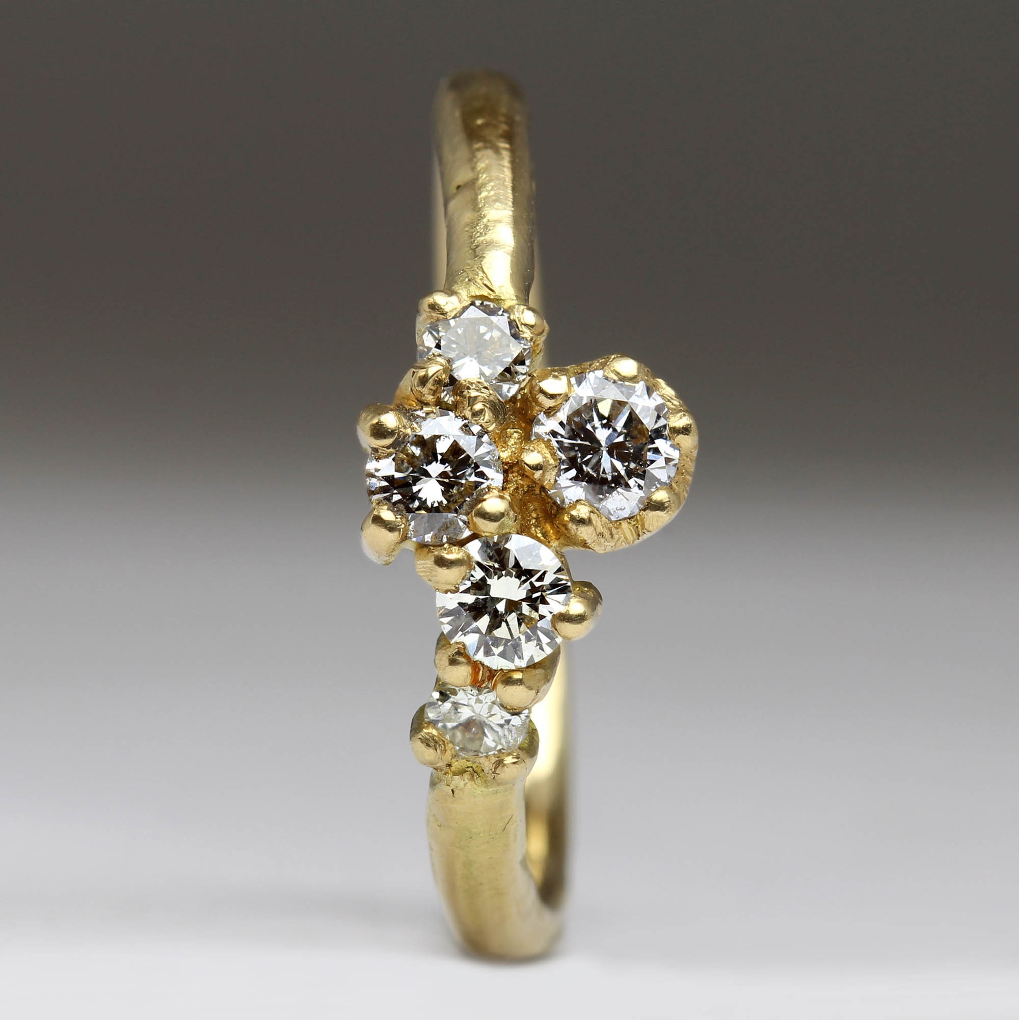 Diamond Cluster Ring / Contemporary Engagement Ring / Ethical - Etsy