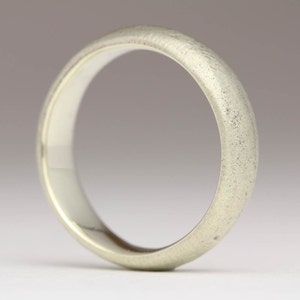 6mm 9ct White Gold Ring, Sandcast Wedding Ring, Chunky Rustic Jewellery ...