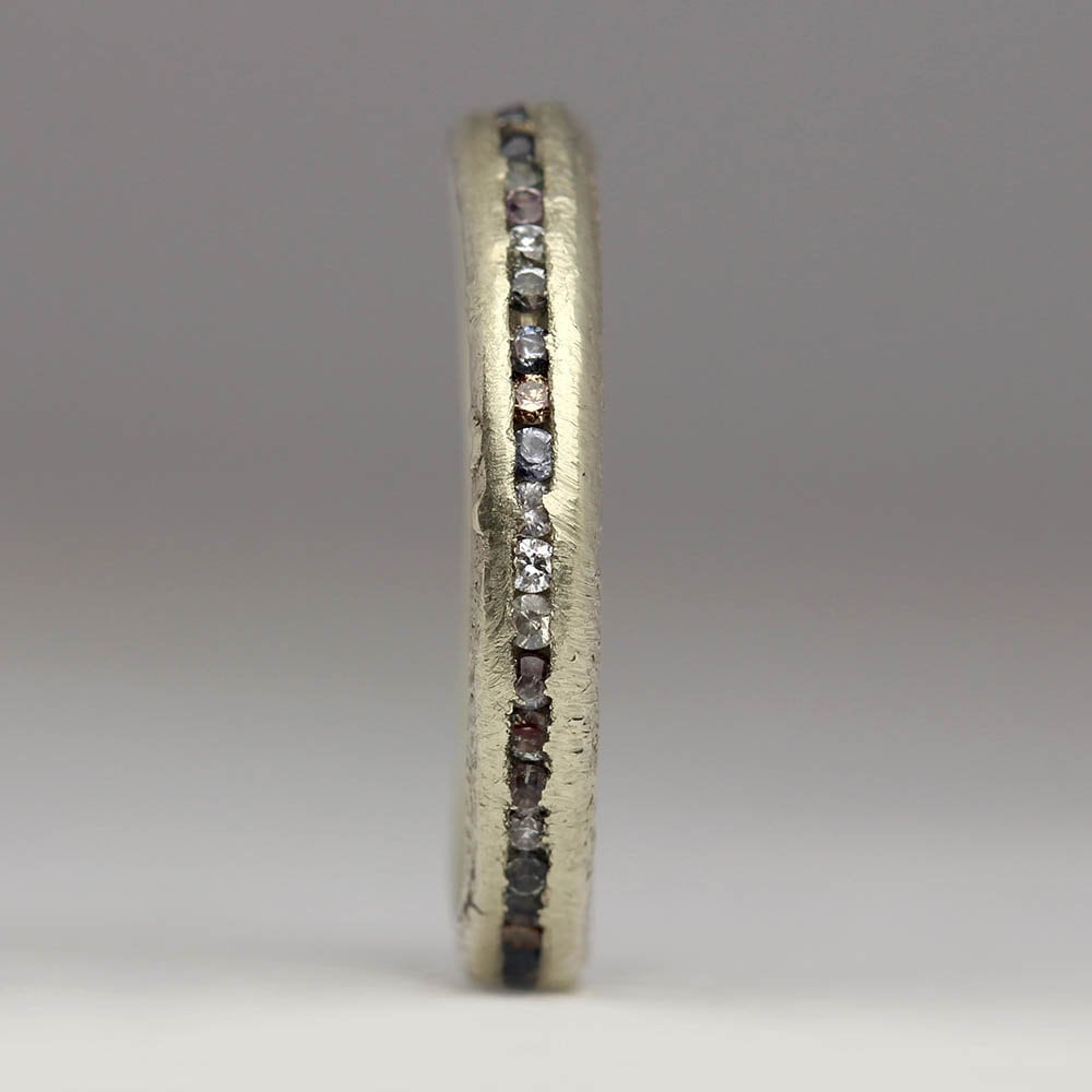 Alternative Eternity Ring 9ct White Gold Misty Ring Diamond | Etsy