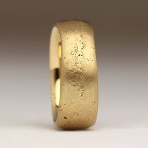 Solid 18ct Gold Mens Ring, Cast in Beach Sand, Organic Wavy, Matte ...