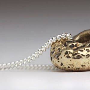 Elegant 9ct Gold Pendant, Discreet Bead Pendant, Sandcast Rustic Gold ...