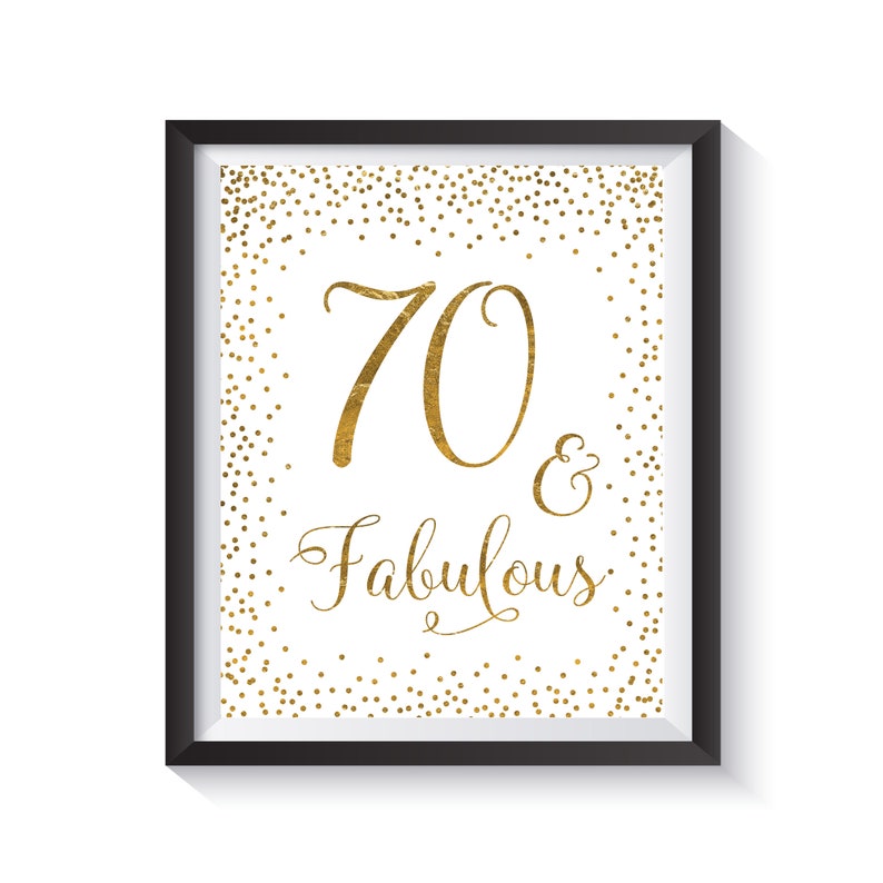 70 and Fabulous 70th Birthday Sign Fabulous Seventy Sign | Etsy